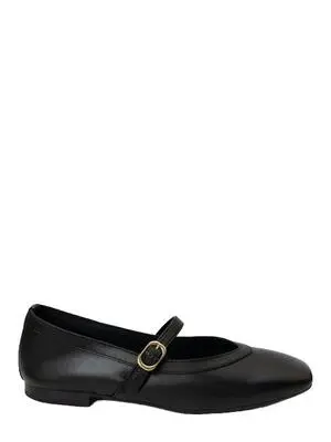MENINA STEP Greta Leather Mary Jane Flat - Black