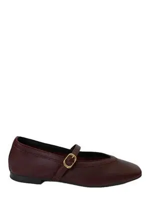 MENINA STEP Greta Leather Mary Jane Flat - Burgundy