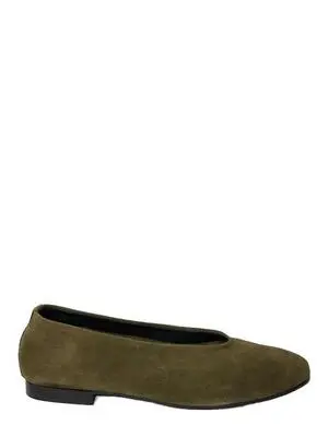 MENINA STEP Lucrecia Suede Ballet Flat Forest Green
