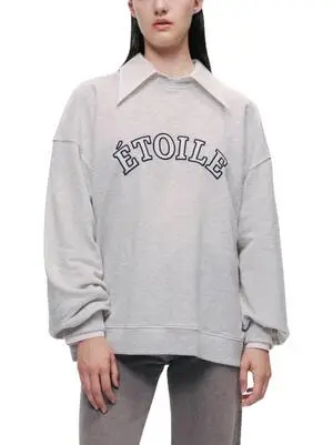 NOCTURNE Woven Text Logo Sweatshirt - Grey
