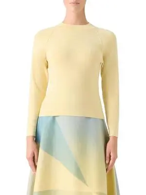 Akris Cashmere & Silk Mock Neck Sweater - Sun
