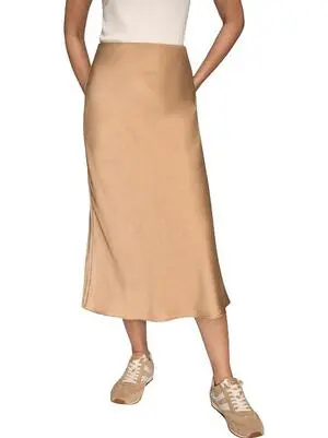 Donna Karan New York Satin Midi Skirt - Fawn