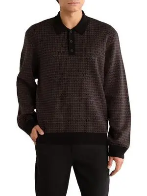 Carhartt Work In Progress Lowis Polo Sweater - Black Multi Houndstooth