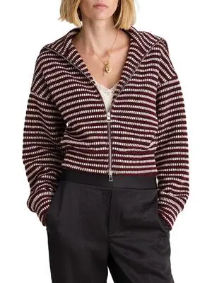 Madewell Zip-up Knit Jacket - Dark Pomegrante