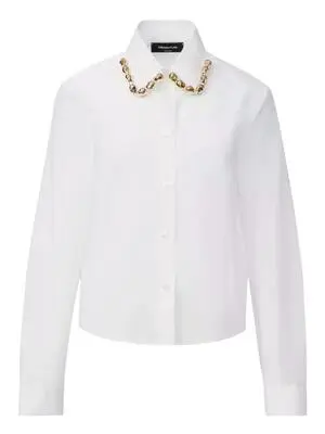 Fabiana Filippi Chain-embellished Poplin Shirt - White