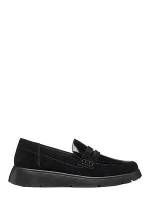 Geox Leather Penny Loafers - Black