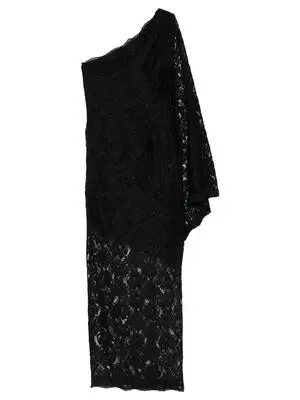AXEL 113 Lilith One-shoulder Lace Maxi Dress - Black