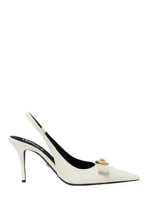 Versace 85mm Leather Pumps - White