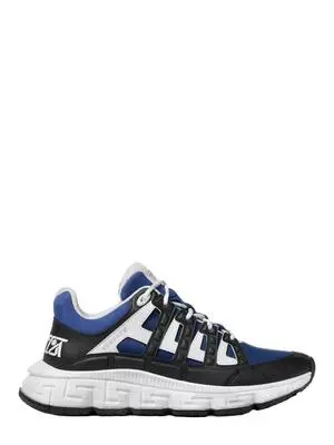 Versace Logo Print Lace-up Sneakers - Blue