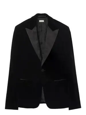 Burberry Peaked Lapels Velvet Tuxedo Jacket - Black