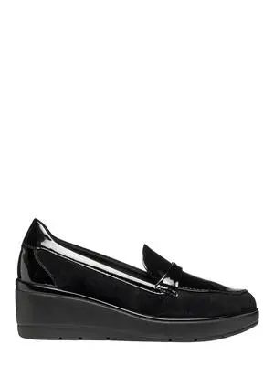 Geox Ilde Leather Loafers - Black