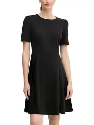 Dkny Button Detailed Mini Dress - Black