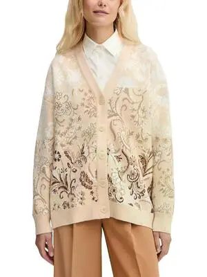 Guess Floral-print Cardigan - Neutrals