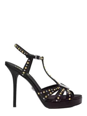 Versace 120mm Leather Sandals - Black