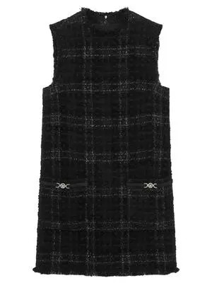 Versace Check-pattern Mini Dress - Black