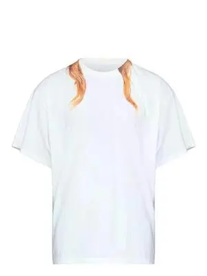MAISON MARGIELA Round-neck Printed-detail T-shirt - White