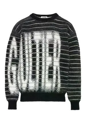 Jean Paul Gaultier Striped Jacquard Crew-neck Sweater - Black