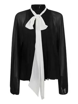 GIAMBATTISTA VALLI Pleated Tie-Detail Blouse