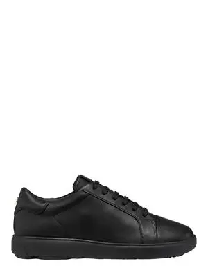 Geox Lace-up Leather Sneakers - Black