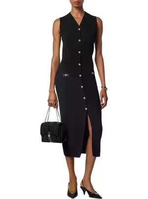 Versace Button-fastening Midi Dress - Black