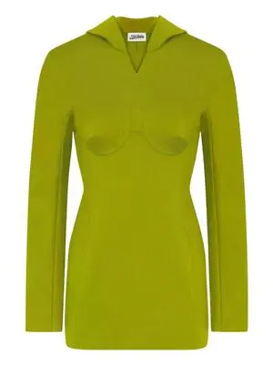 JEAN PAUL GAULTIER Hooded Long-sleeves Mini Dress - Green