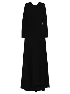 MIAU BY CLARA ROTESCU Long-Sleeve Slit Maxi Dress