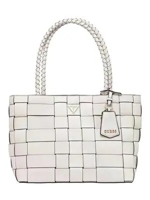Guess Woven Braided-handle Tote Bag - Neutrals