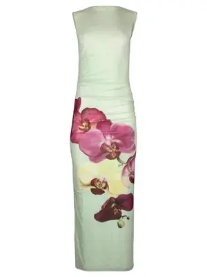 ASTON STUDIO Ariel Floral Midi Dress - Green