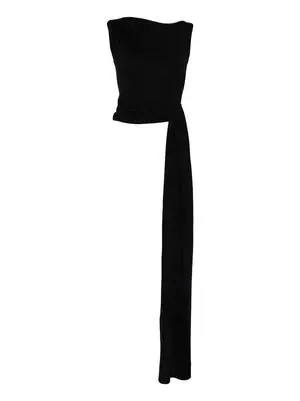 AXEL 113 Draped Tie Top - Black