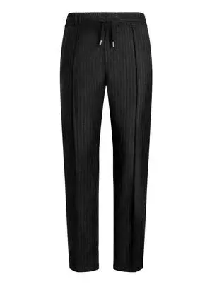 Dolce & Gabbana Striped Drawstring Trousers - Black