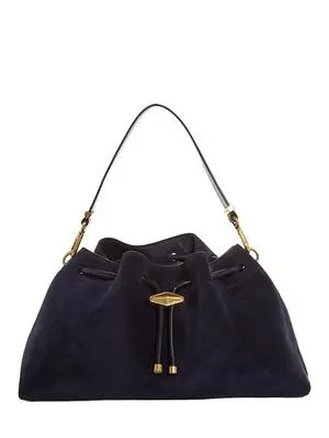 JIMMY CHOO Cinch Bon Bon Suede Shoulder Bag - Marine