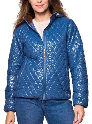 NORTHERN CLASSICS Quilted Puffer Jacket - Shiny Mountain Blue