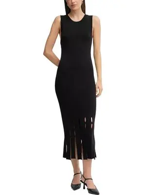 Dkny Cut-out Sleeveless Midi Dress - Black