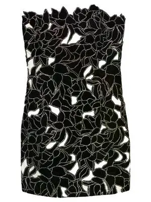Costarellos Floral Strapless Mini Dress - Black