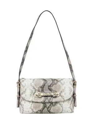 Guess Snakeskin-effect Chain Satchel - Grey