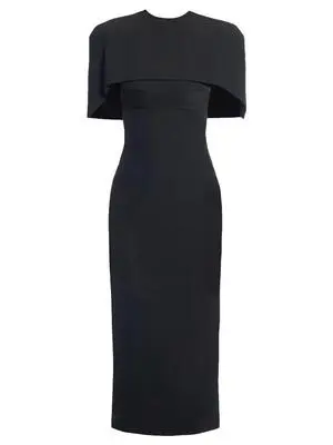 AXEL 113 Margot Cape Midi Dress - Black