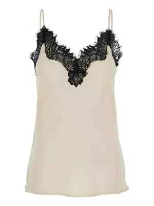 Gold Hawk Camisole With Lace Trim - Neutrals