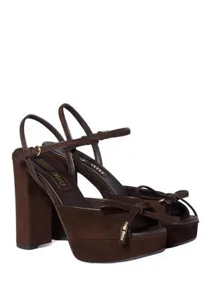 Miu Miu Platform Sandals - Dark Brown
