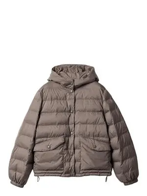 Miu Miu Technical Pongé Down Jacket - Steel Gray