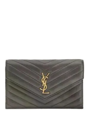 Saint Laurent Envelope Cassandre Mini Bag - Brown