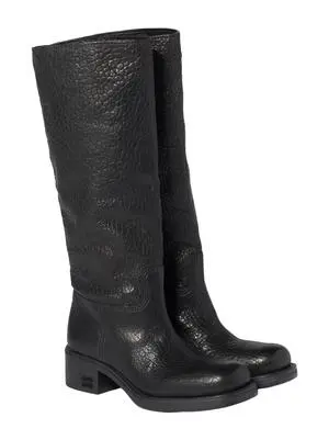 Miu Miu Leather Boots - Black