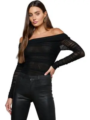L'Agence Poppie Off-the-shoulder Bodysuit - Black