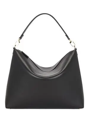 TOTEME Medium Bevel Grained Leather Bag - Black