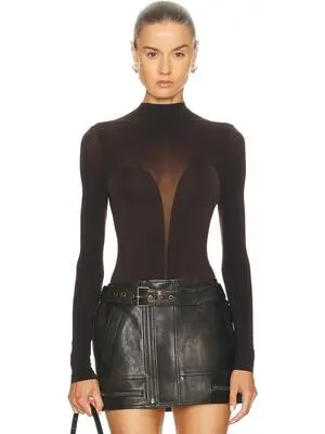 Wolford Bustier Bodysuit - Dark Wood
