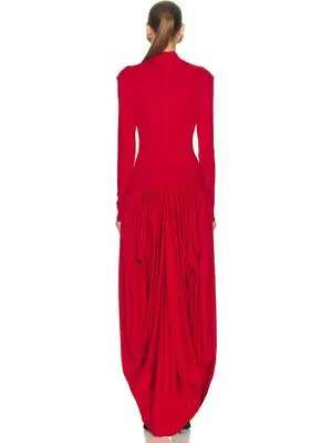 Magda Butrym Long Sleeve Draped Dress - Red