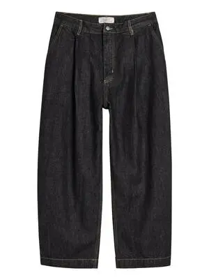 Studio Nicholson Single-pleat Wide-leg Jeans - Black