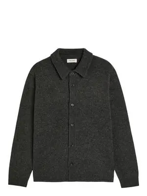 FRAME Brushed Wool And Yak-blend Overshirt - Charcoal