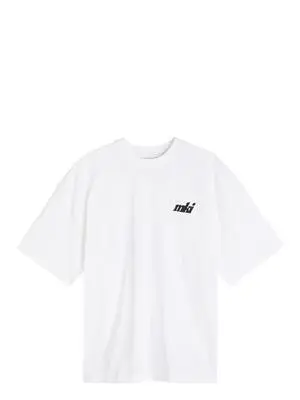 MKI MIYUKI ZOKU Stamp Logo-print Cotton T-shirt - White