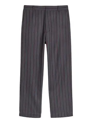 THE ELDER STATESMAN Striped Wool And Cashmere-blend Trousers - Dark Grey