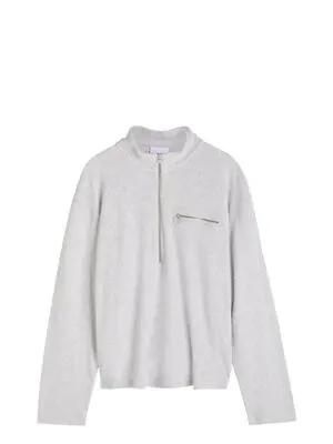 MKI MIYUKI ZOKU Logo-embroidered Terry Half-zip Sweatshirt - Grey